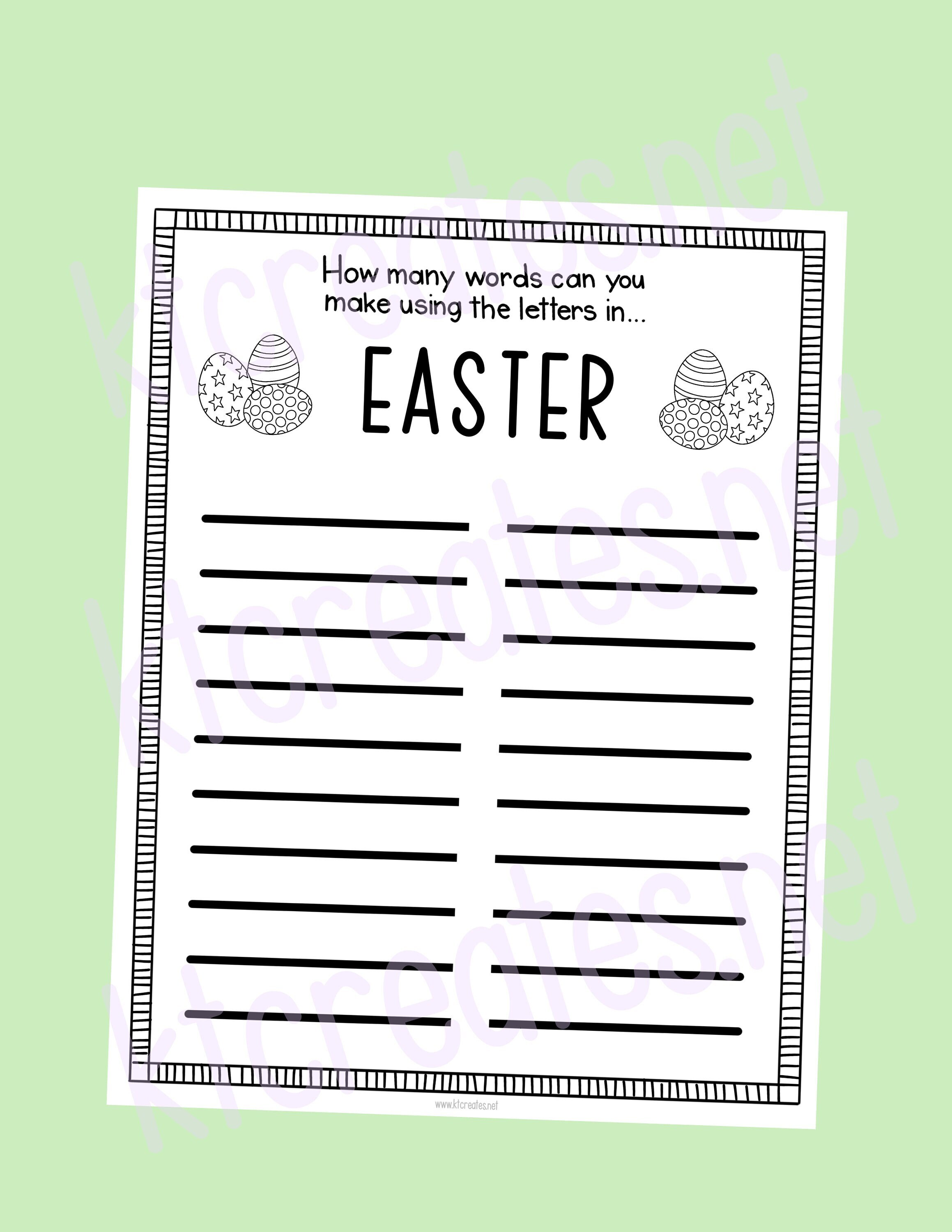 Easter Word Play Activity - Etsy