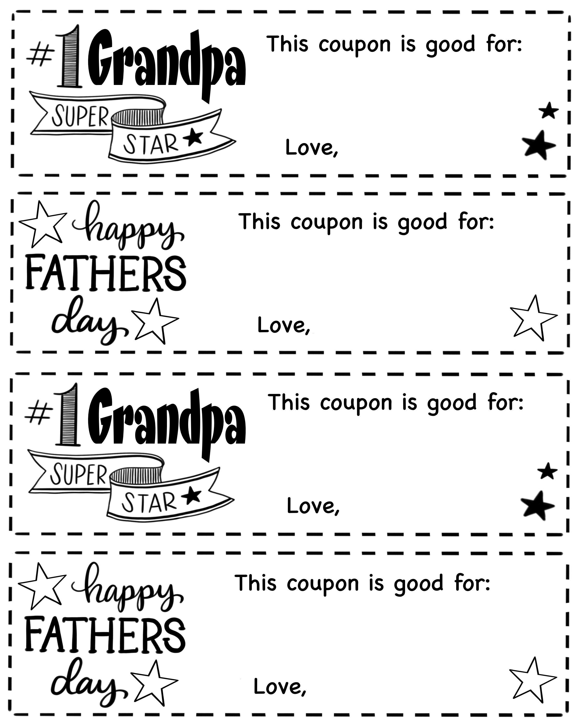 Father’s Day GRANDPA Coupons-set of 4! - Etsy