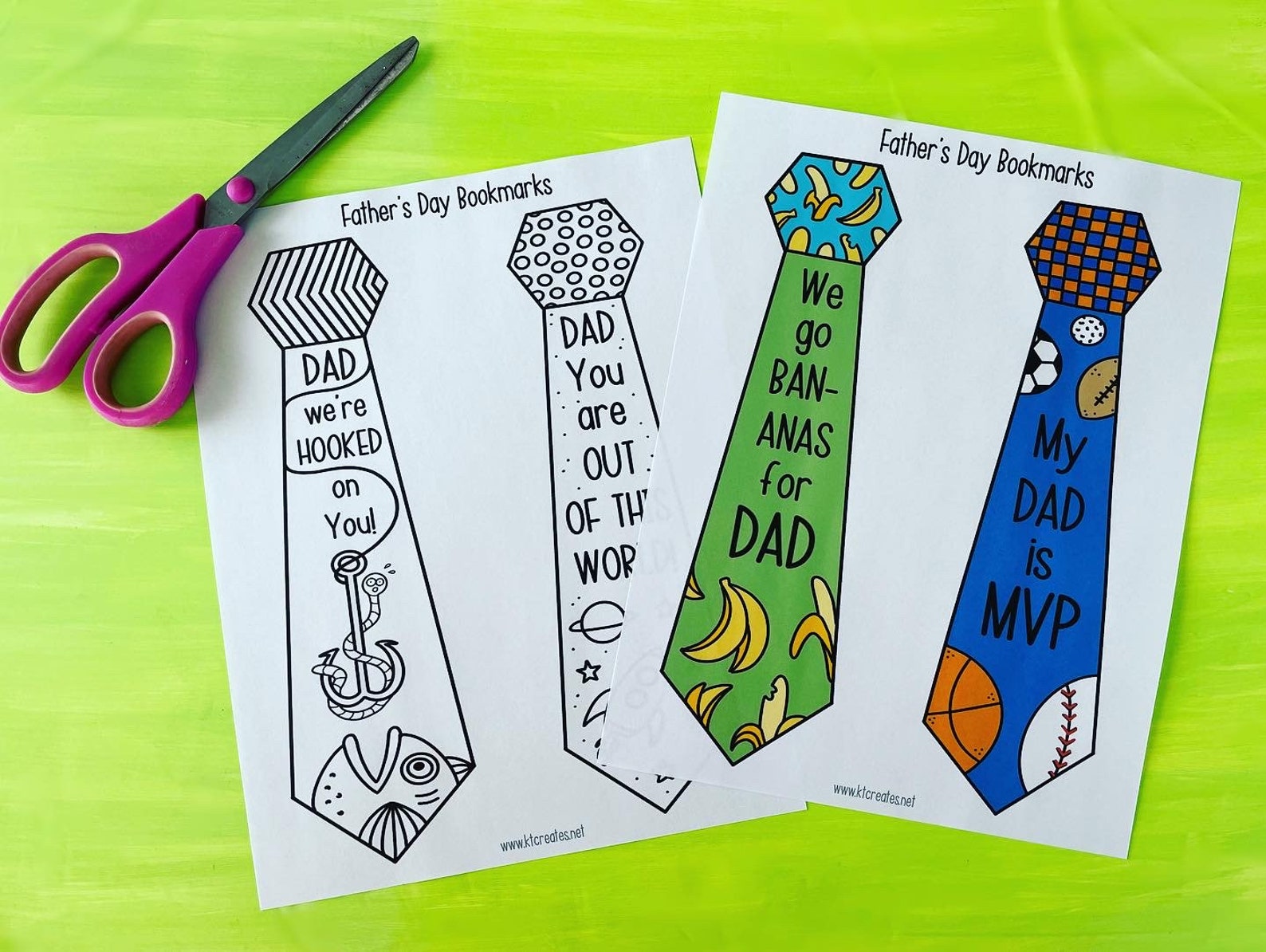 Father’s Day Tie Bookmarks - Etsy