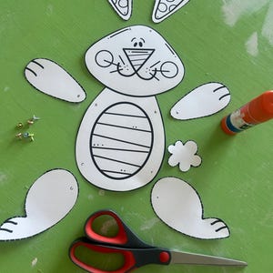 Movable Dancing Easter Bunny Printable Kids Craft Activity - Etsy