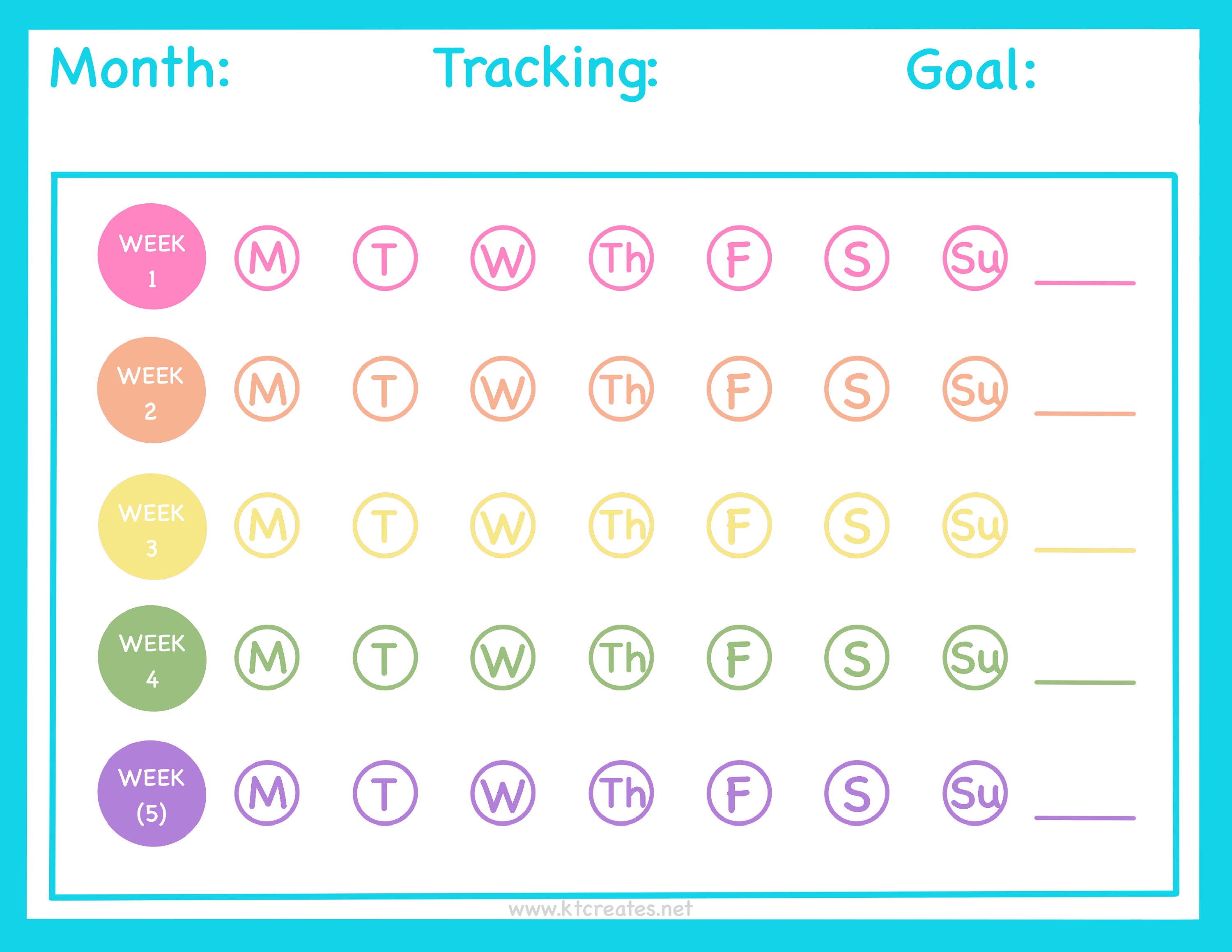Monthly Tracker Chart | Etsy