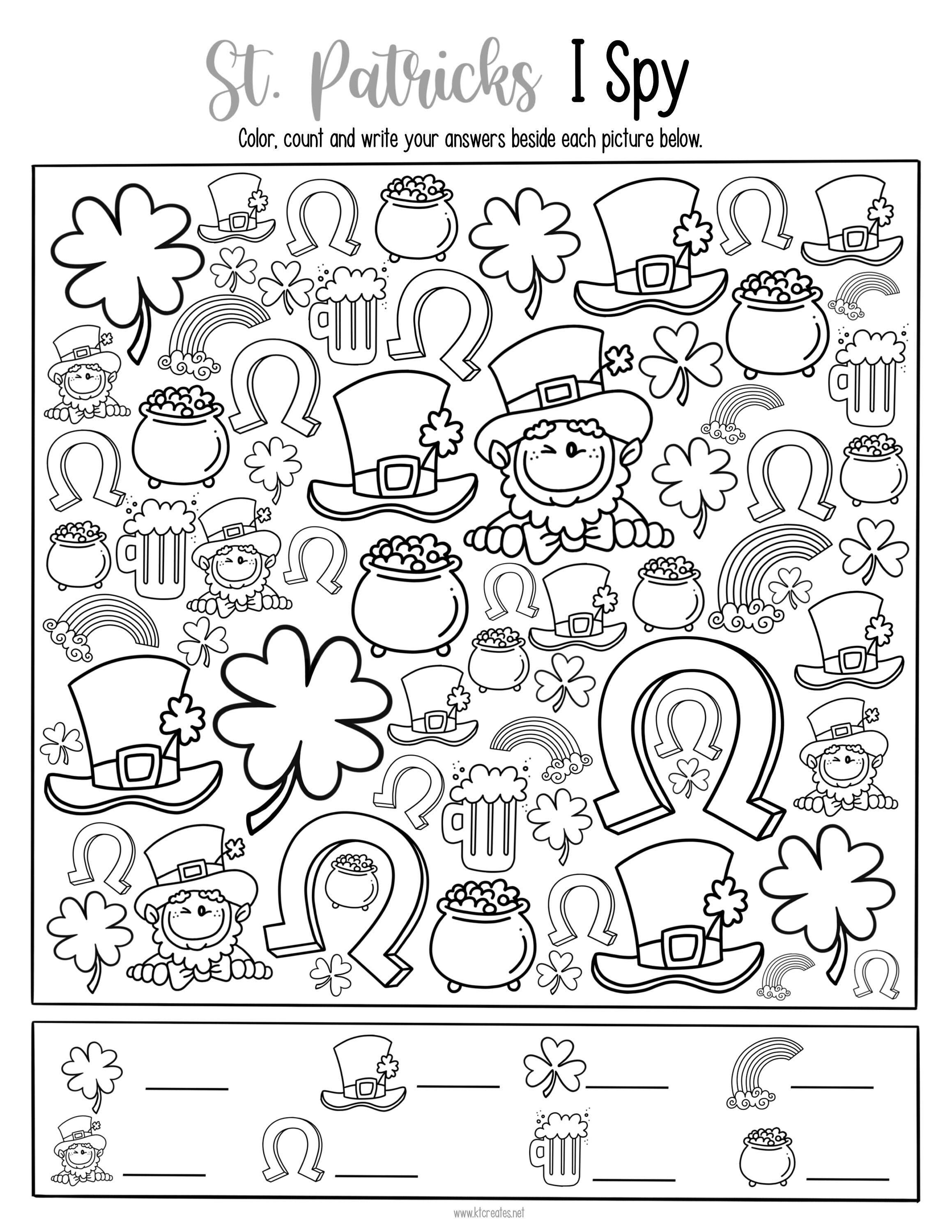 St Patricks I Spy - Etsy