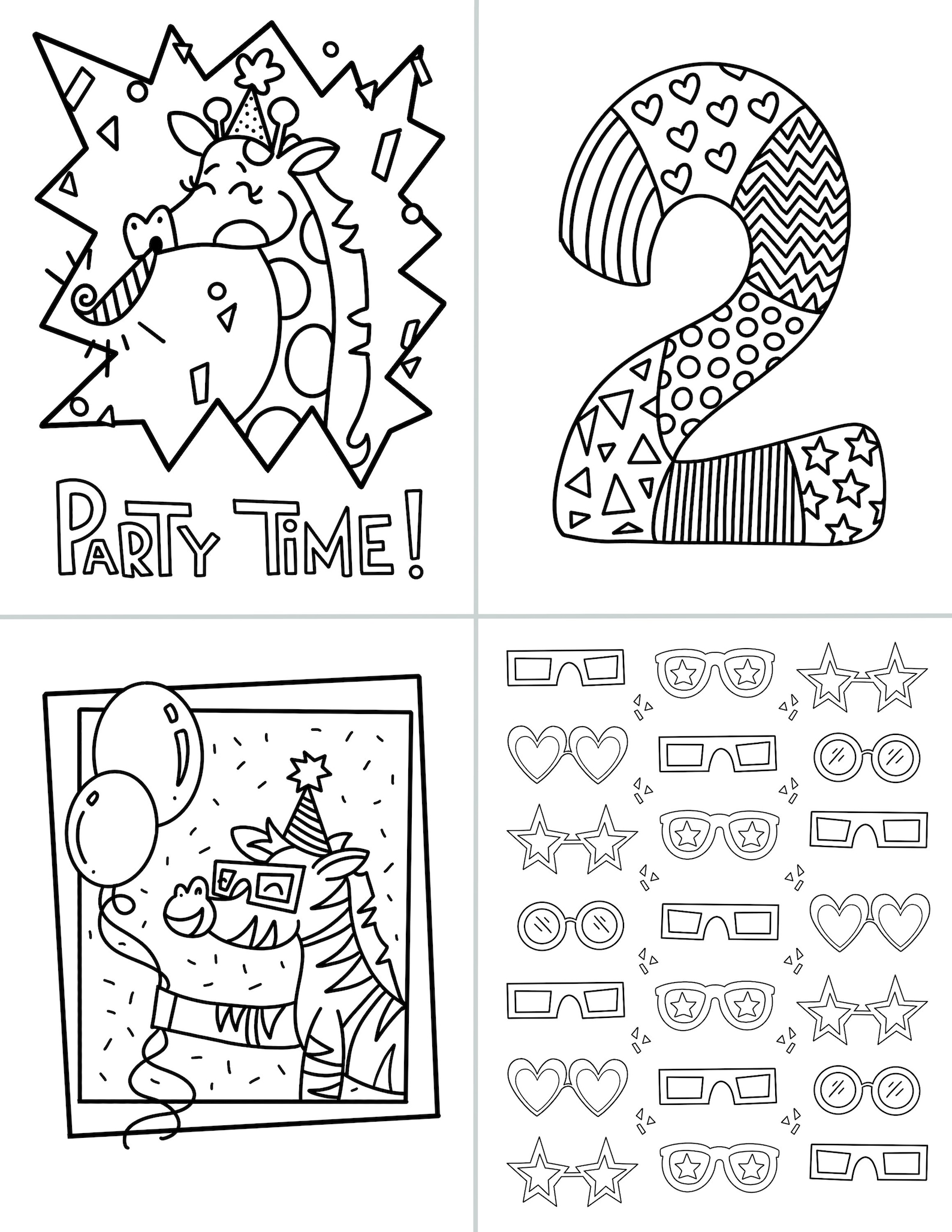 Mini customizable Coloring Book Party Favor party Animals - Etsy