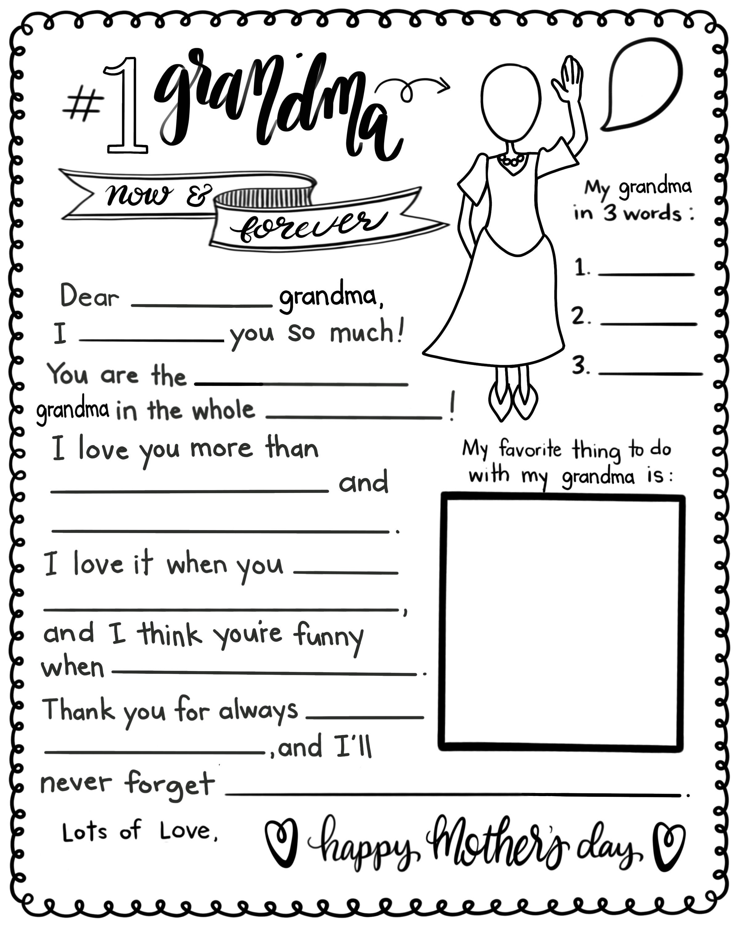 Grandma-mothers Day Questionnaire - Etsy