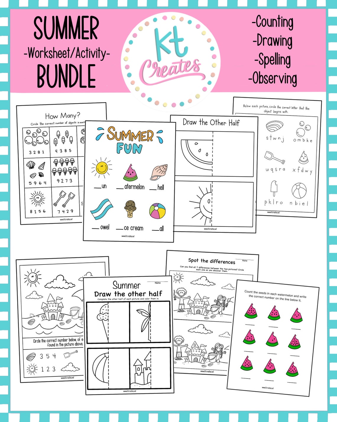 Summer Fun Bundle-activities and Worksheets | Etsy
