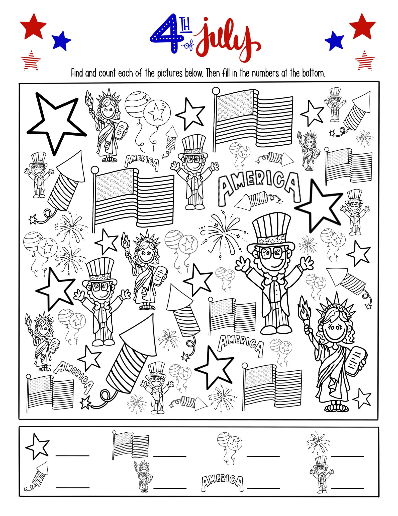 4th of July Activity BUNDLE!- Coloring, Games and Activities! - Etsy