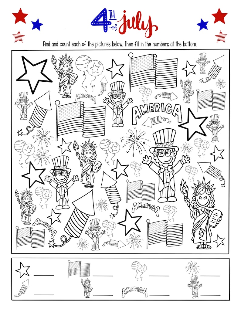4th of July Activity BUNDLE!- Coloring, Games and Activities! - Etsy