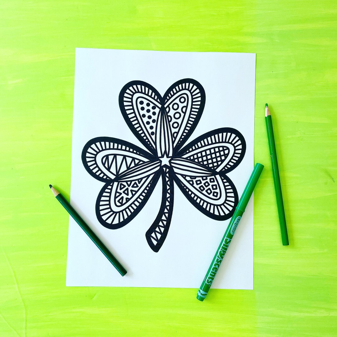 Detailed Shamrock Mandala Coloring Page! - Etsy