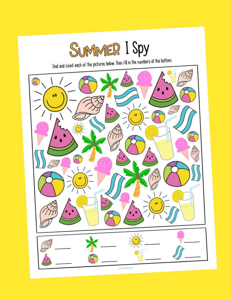 Summer I Spy Printable - Etsy
