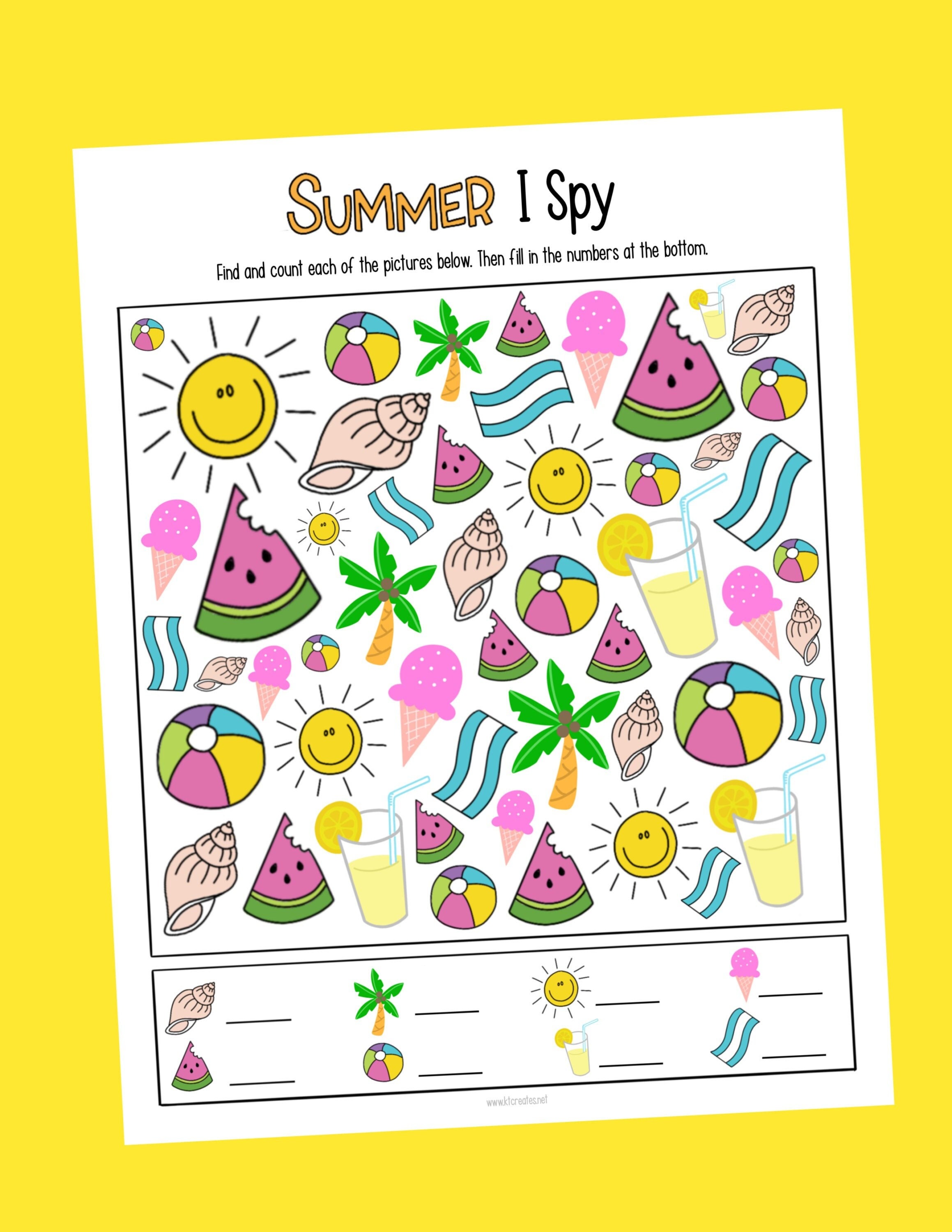 Summer I Spy Printable - Etsy