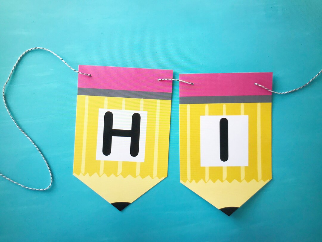 Pencil Alphabet Banner: Printable DIY Party Decoration - Etsy Canada