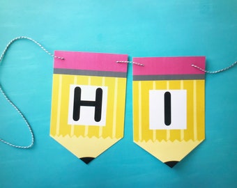 DIY Pencil Banner Teacher, School, Classroom Decor, Pencils Back to ...