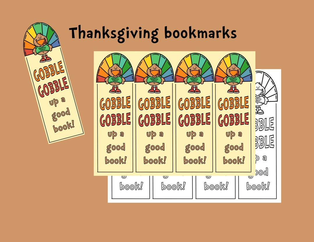 Printable Thanksgiving Bookmarks, Kids Bookmarks - Etsy