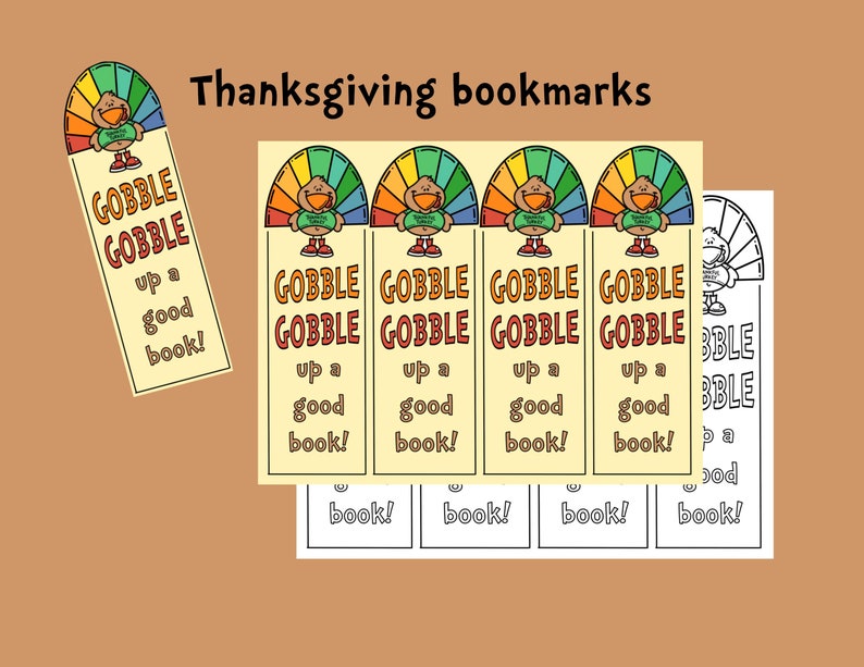 Printable Thanksgiving Bookmarks, Kids Bookmarks - Etsy