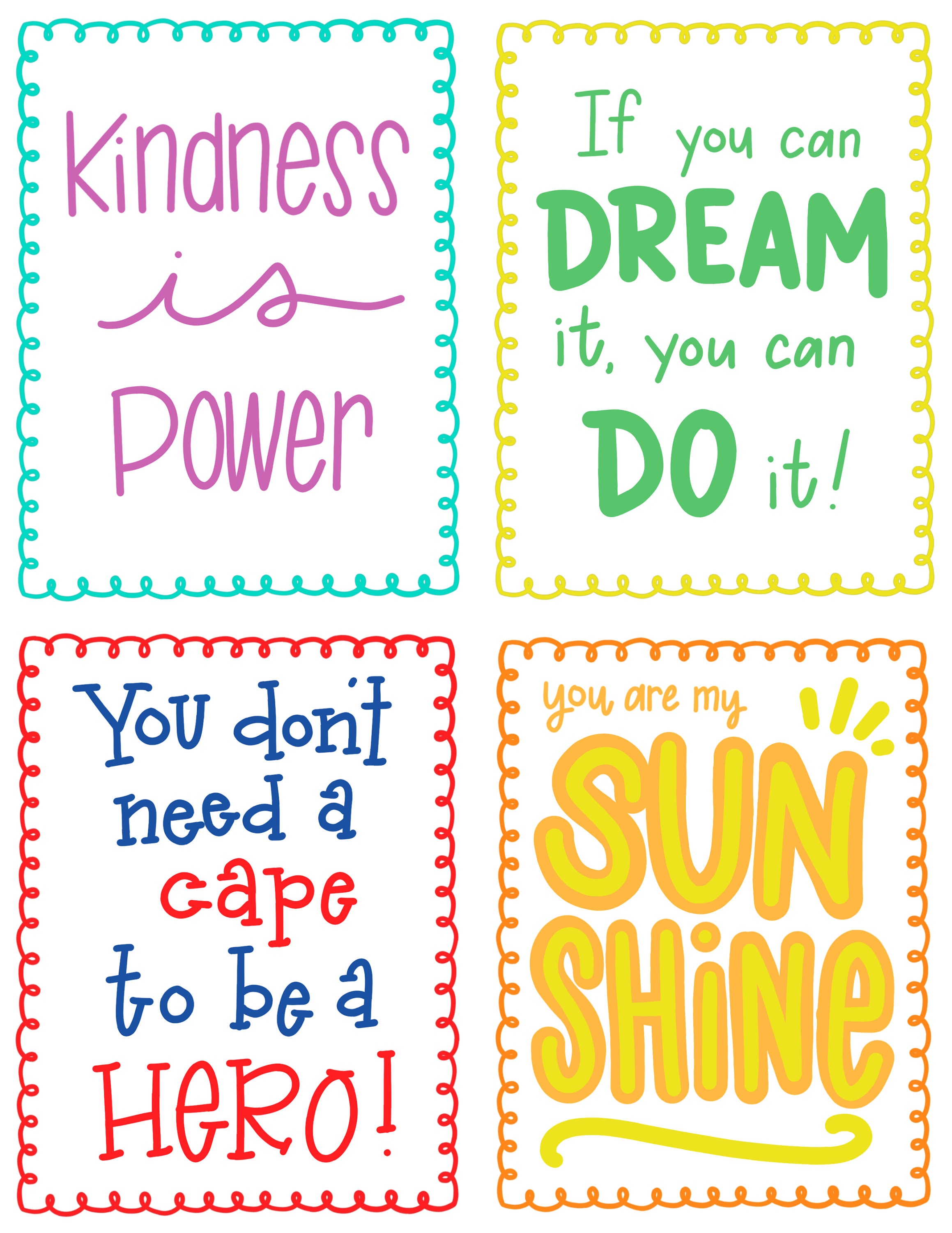 Kid Motivational Quotes-set of 12 - Etsy