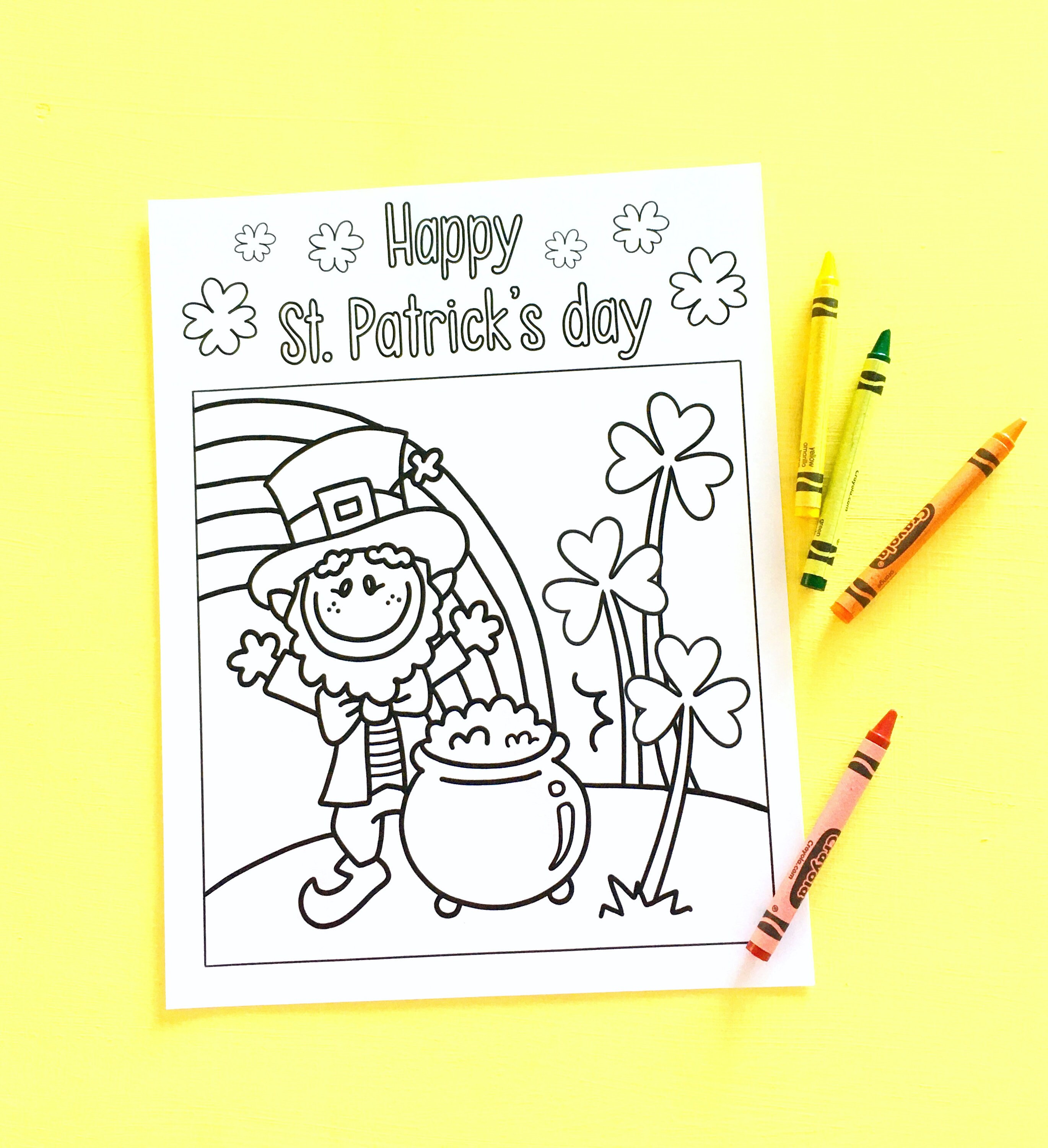 Happy St Patricks Day Coloring Page - Etsy