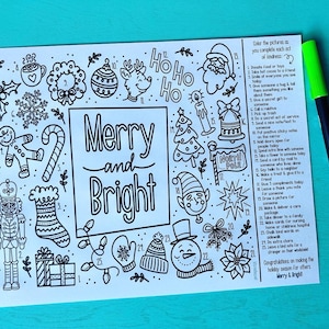 Christmas Kindness Advent Calendar: Kids' Coloring Page (digital ...