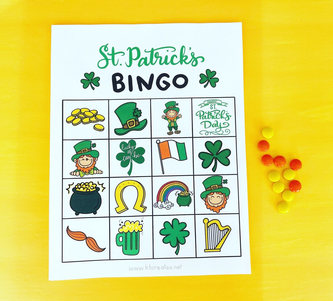 St. Patricks Day Bingo- Set of 5 Different Cards! - Etsy