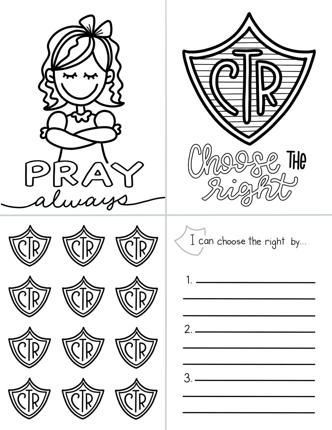 Mini LDS Coloring Book quarter Page Size 20 Pages - Etsy