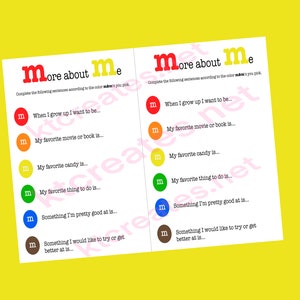 M&M Get to Know You Activity/game - Etsy