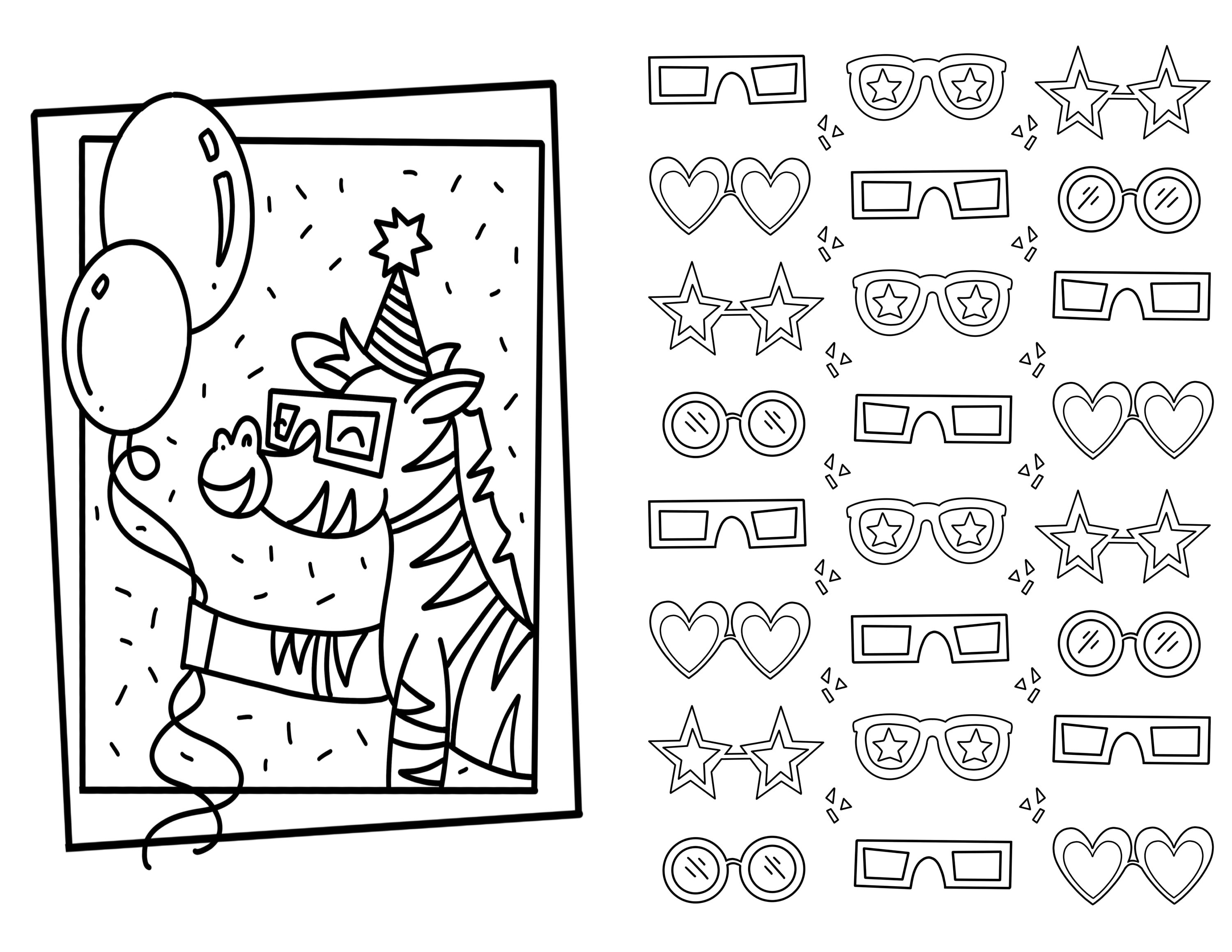 Party Animals Printable Coloring Book - Etsy
