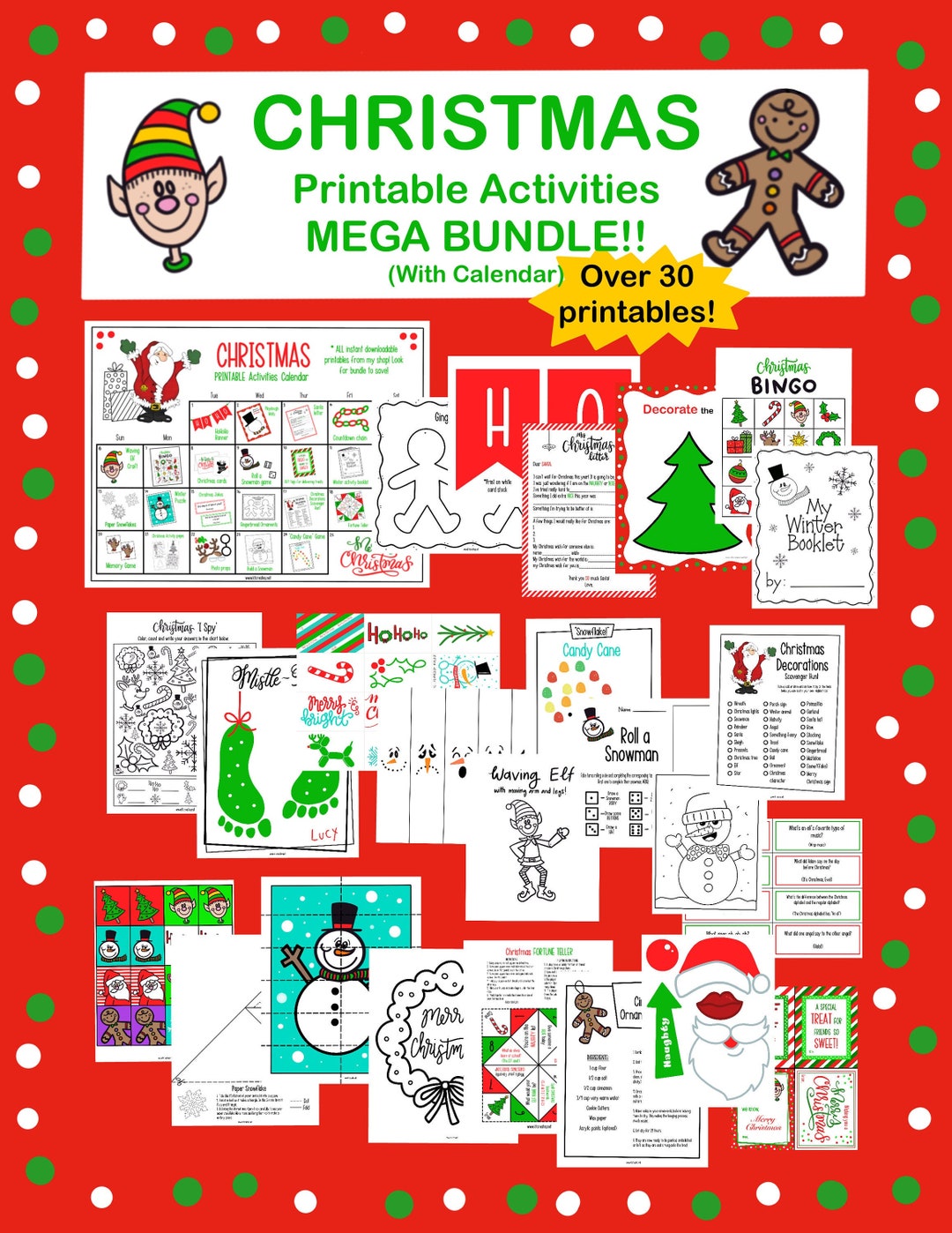 Christmas Printable Activities MEGA BUNDLE! Kids Christmas Printables ...