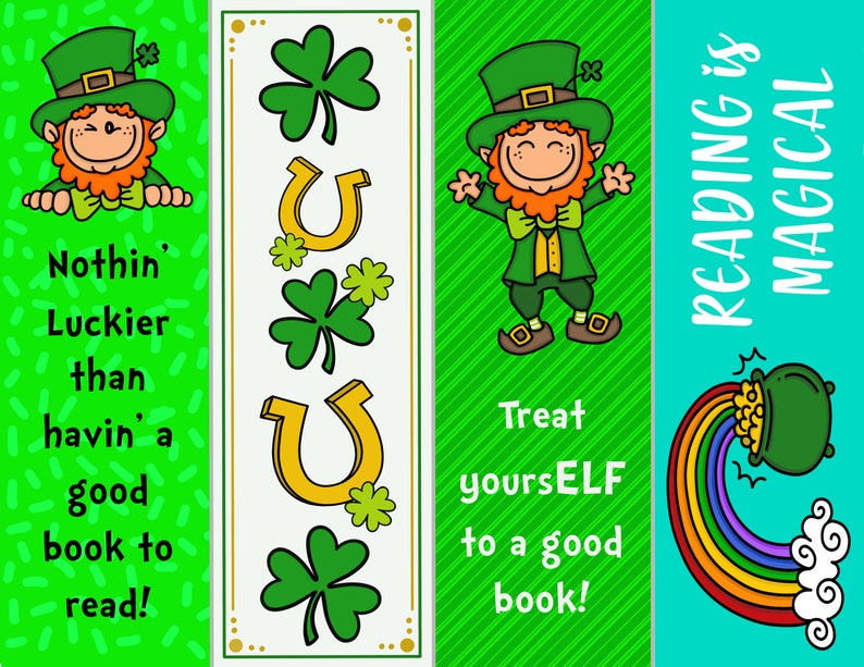 St Patricks Day Bookmarks-set of 4! - Etsy