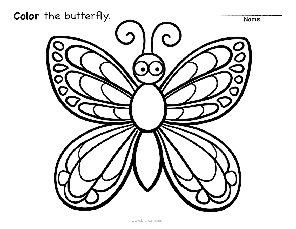 Butterfly Coloring Page: Spring Activity (digital Download) - Etsy