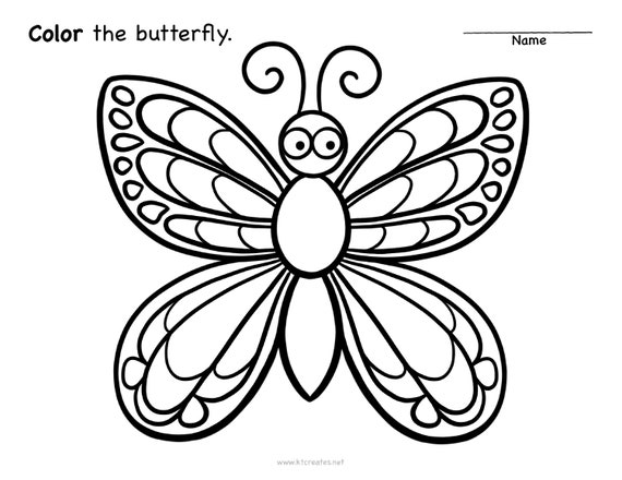 Spring Butterfly Coloring Page