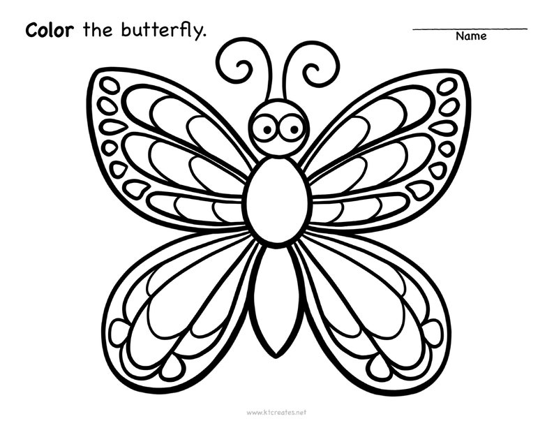 Butterfly Coloring Page: Spring Activity (digital Download) - Etsy