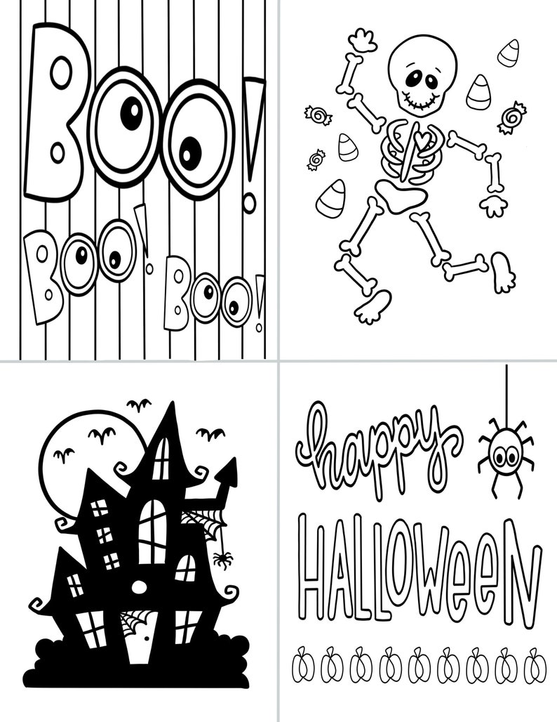 Mini Halloween Coloring Book- 13 Different Pages to Color, Including ...