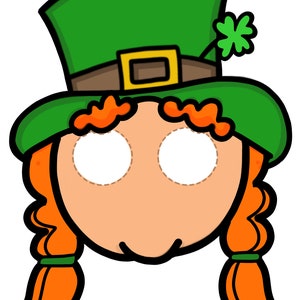 St Patricks Day Boy/girl Leprechaun Masks Printables - Etsy