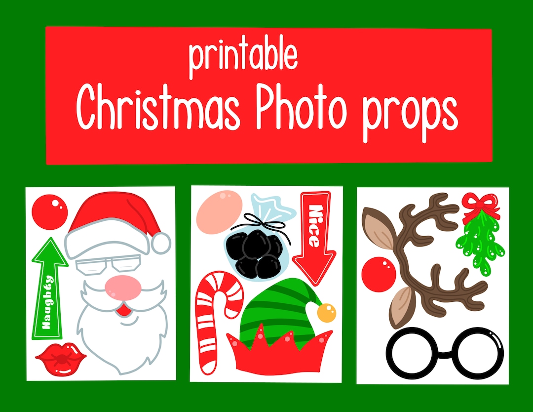 Printable Christmas Photo Booth Props - Etsy