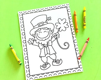 St Patricks Day Coloring Page Shamrock Leprechaun March Crafts ...