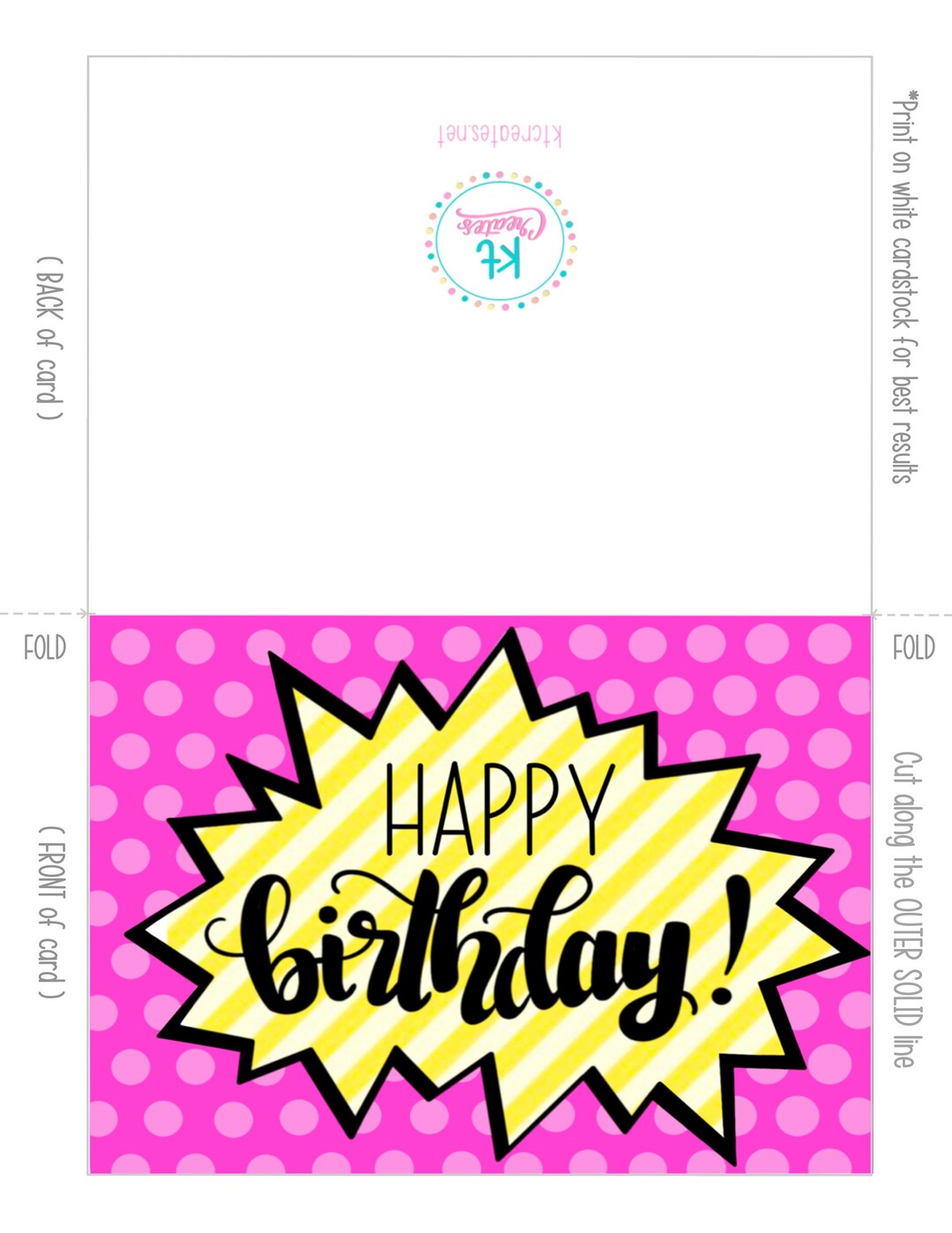 Birthday Card Printable-5x7 Printable Birthday Card- “happy Birthday ...