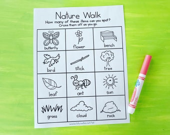 Nature Walk Scavenger Hunt Nature Walk Activity for Kids I-spy Nature ...
