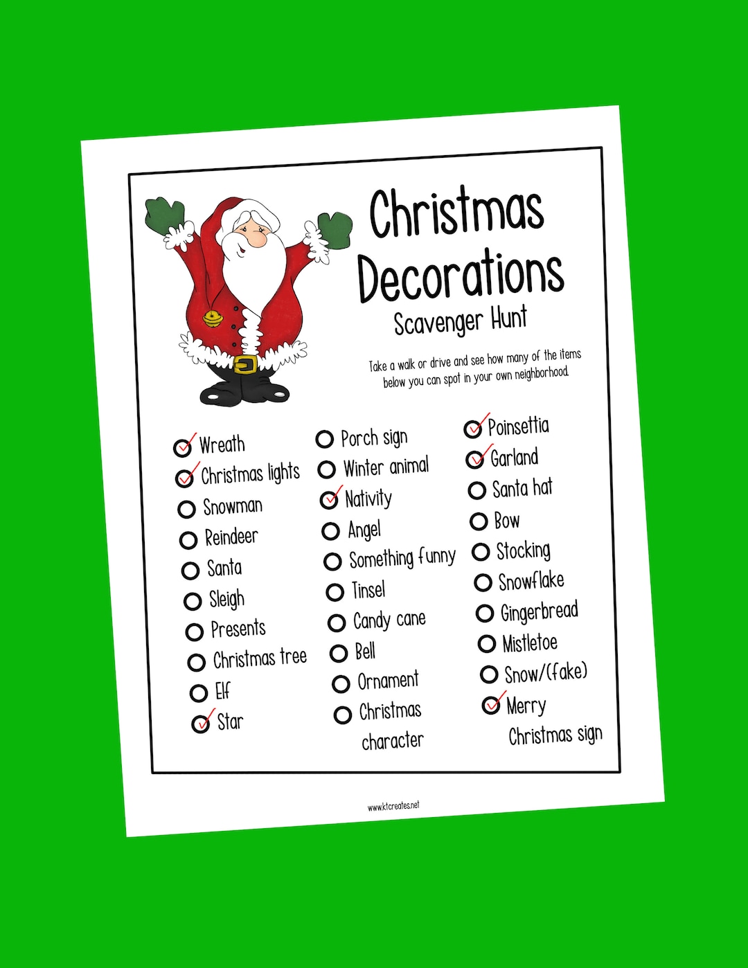 Christmas Decorations Scavenger Hunt - Etsy