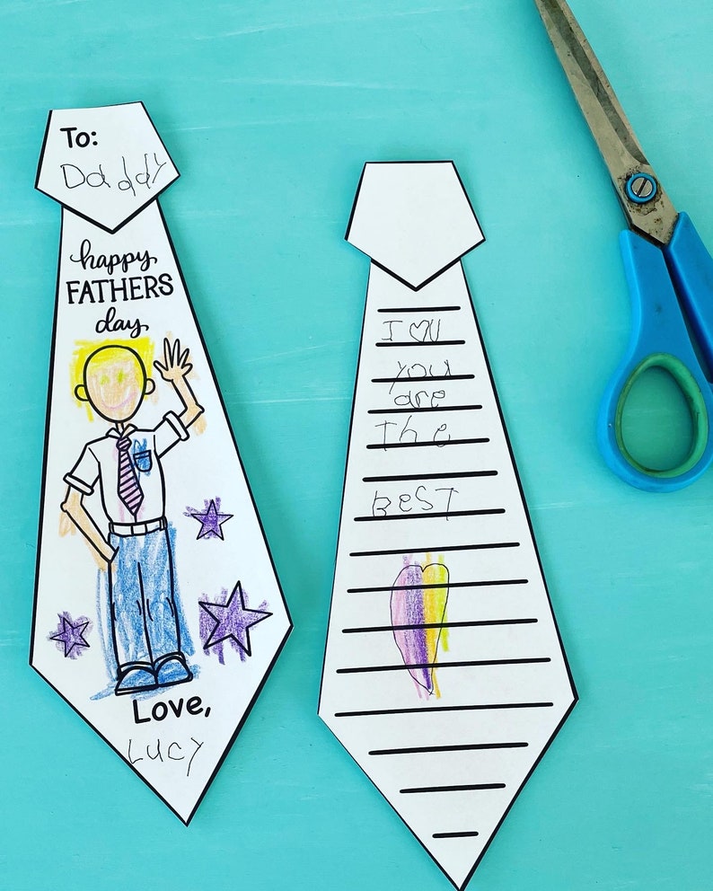 Easy Father's Day Tie Card for Kids to Make! - Etsy