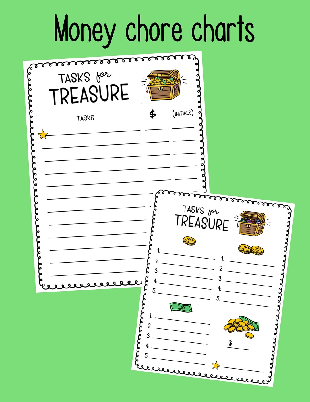 Money Chore Charts, Allowance, Chores - Etsy