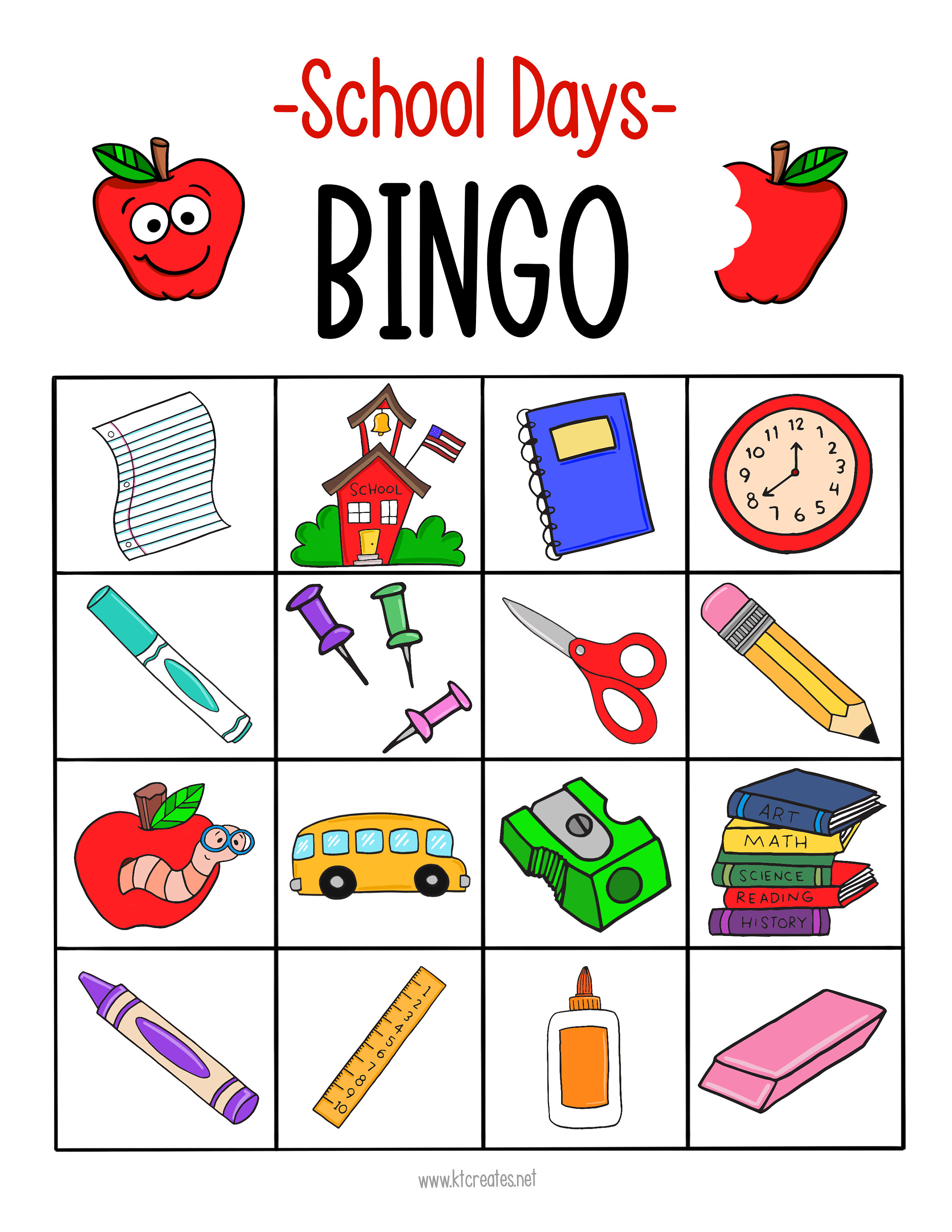 School Bingo-set of 5! - Etsy