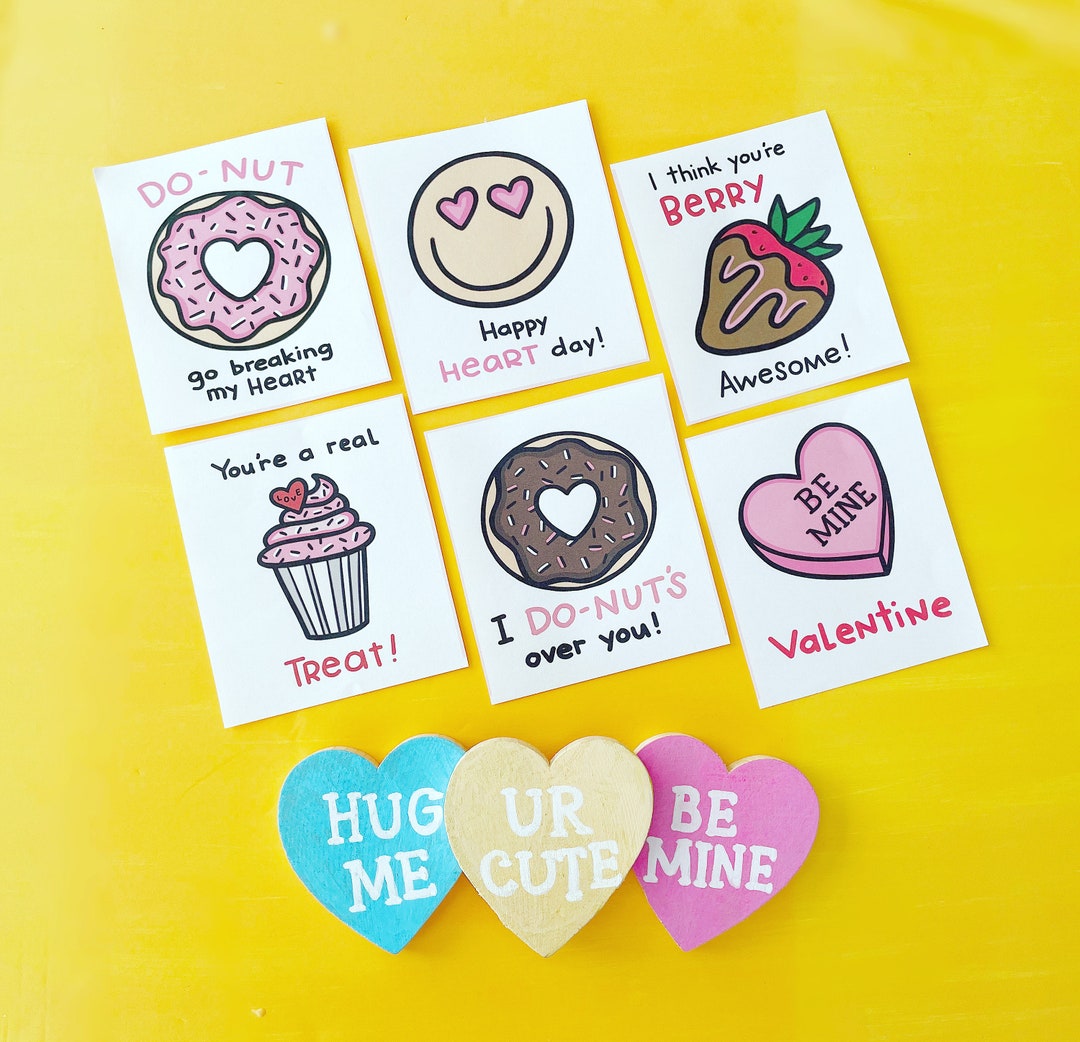 Sweet Treat Valentine's Day Cards: 6 Printable Designs (digital ...