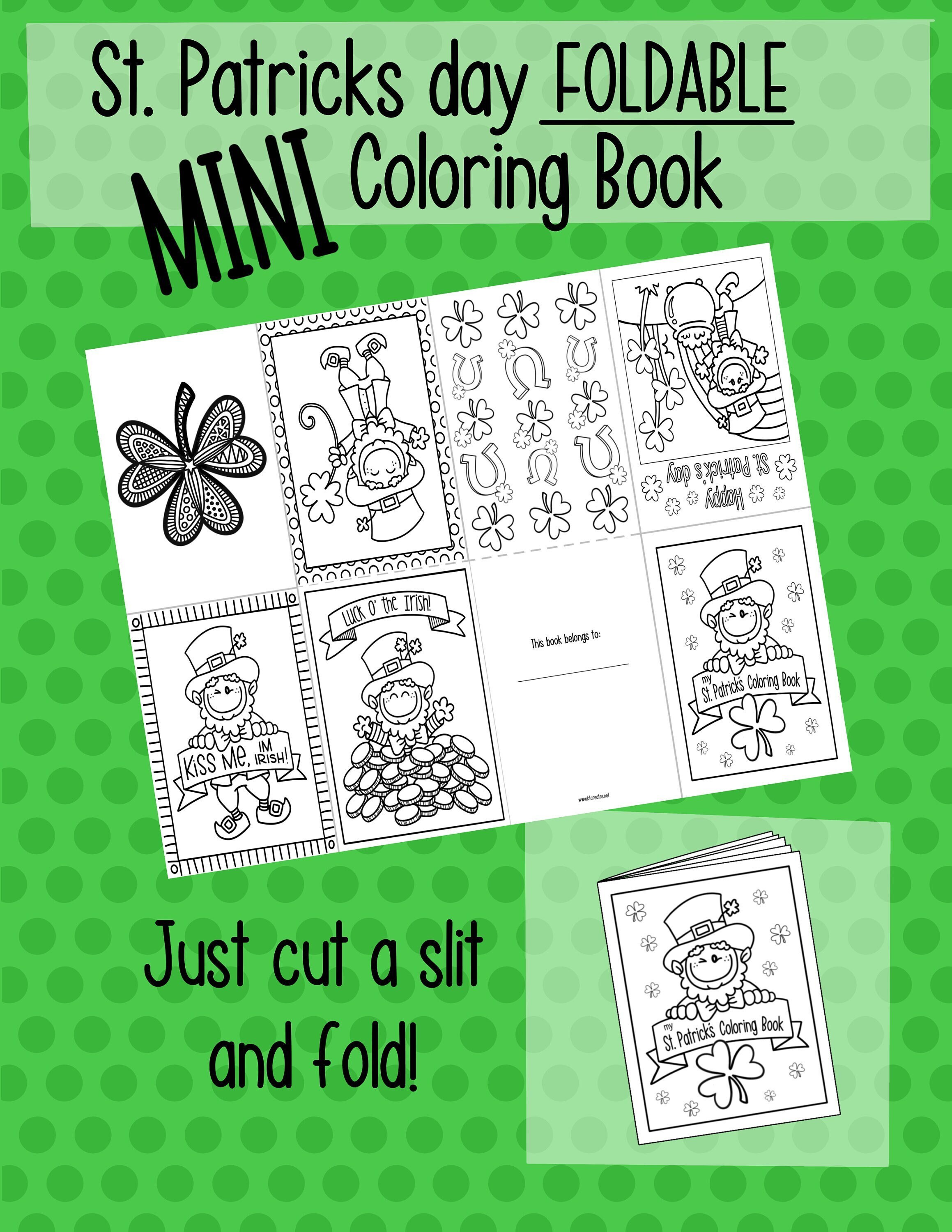 St Patricks Day Mini Foldable Coloring Book! - Etsy