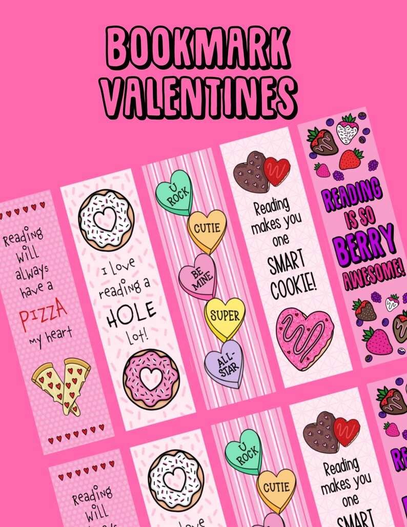 Bookmark Valentines, Valentine’s Day, February Reading - Etsy
