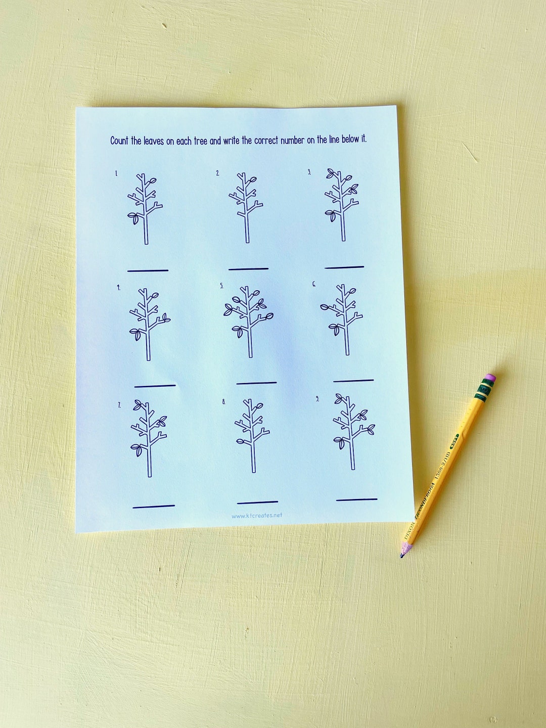 Fall Counting Leaves Kid Activity/worksheet - Etsy
