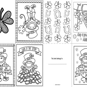 St Patricks Day Mini Foldable Coloring Book! - Etsy