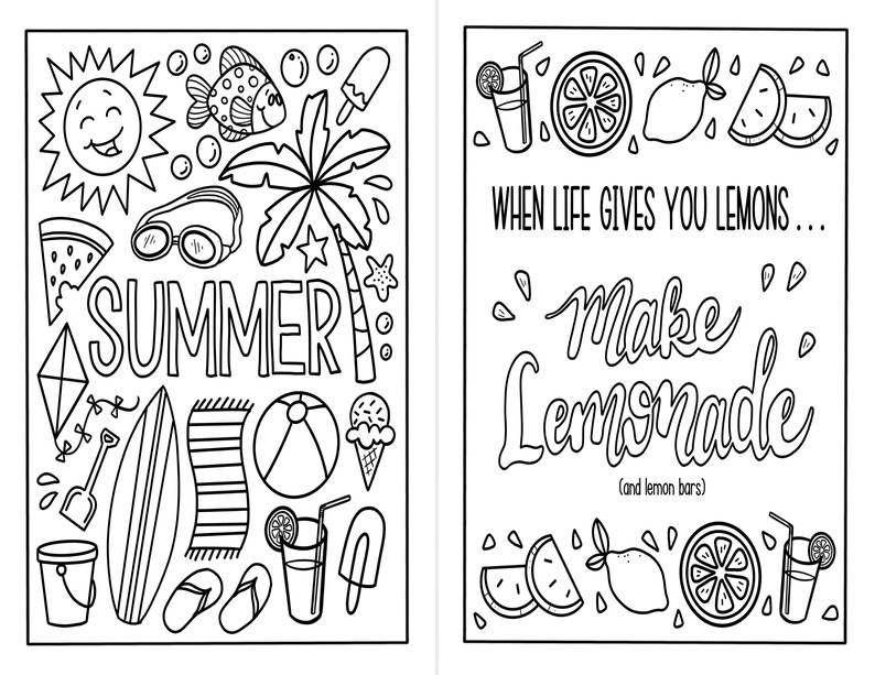 Summer Fun Printable Coloring Book! - Etsy