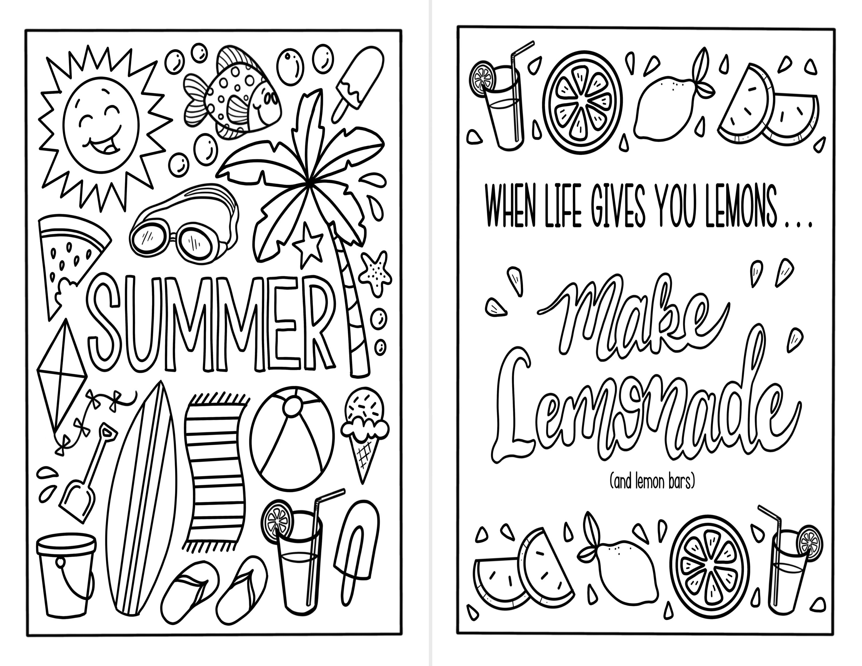 Summer Fun Printable Coloring Book! - Etsy