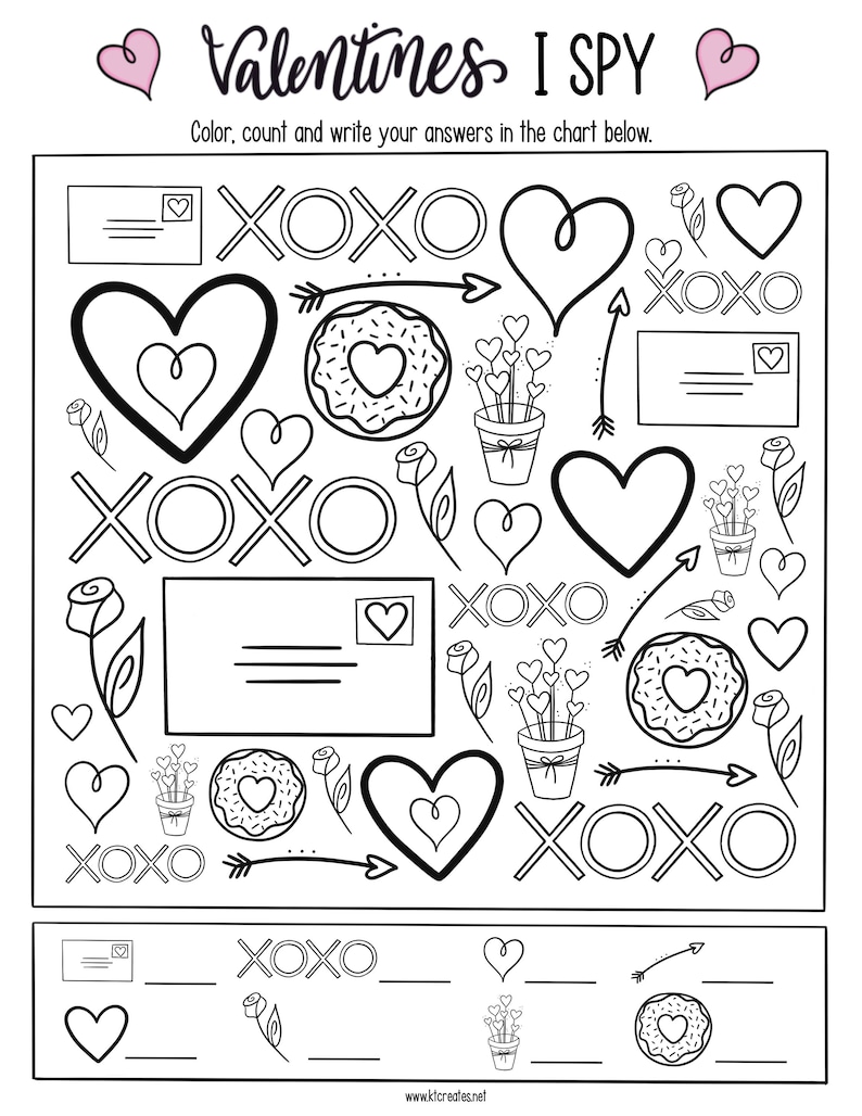 Valentines Day I Spy Printable - Etsy