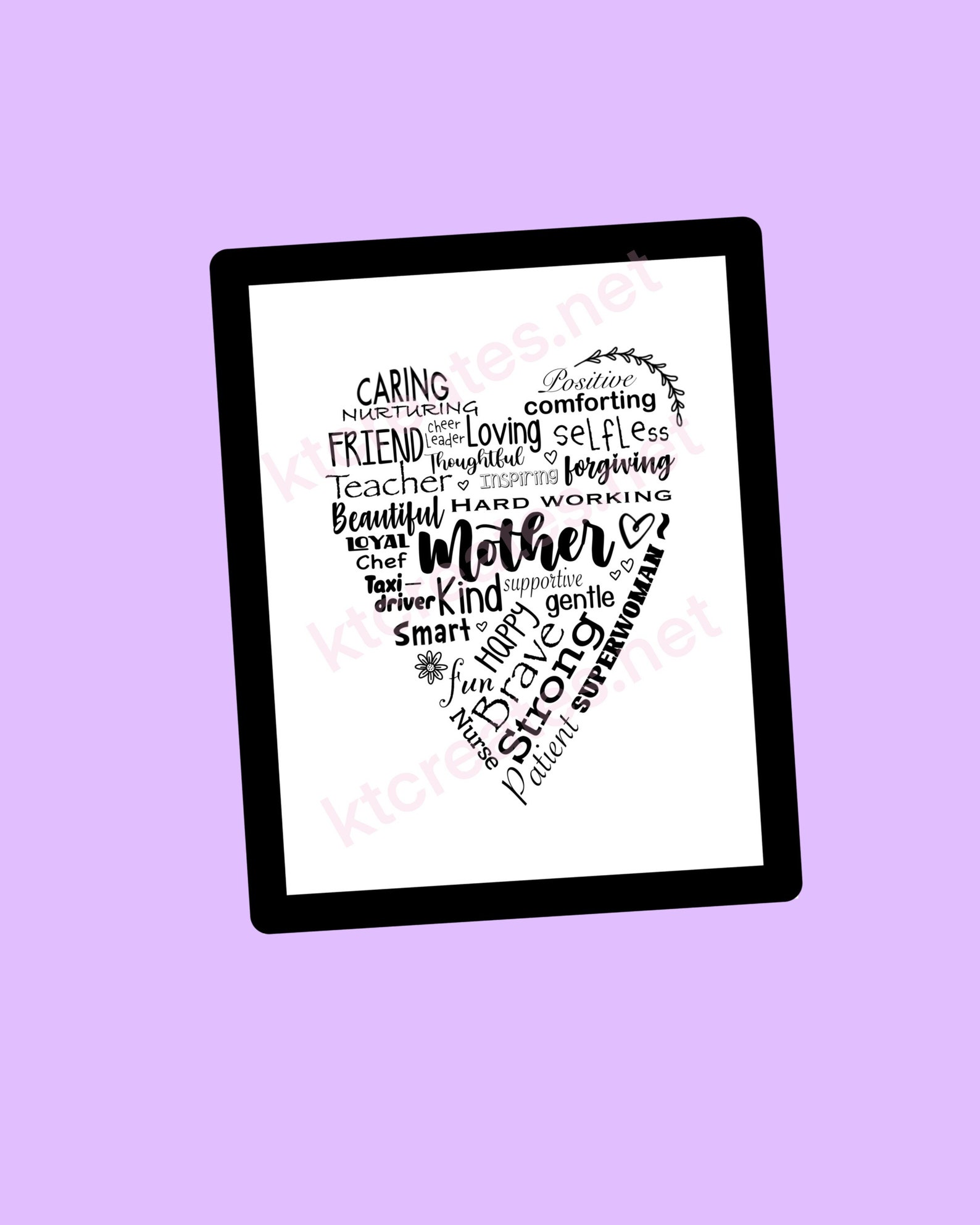 Mother's Day Subway Art Print: Black & White Word Art (PDF) - Etsy