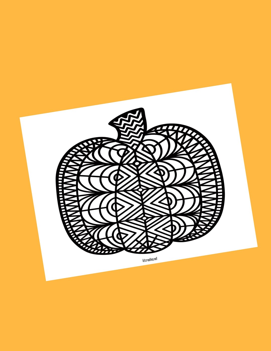 Mandala, Zentangle Pumpkin Coloring Page, Halloween, Thanksgiving, Fall ...